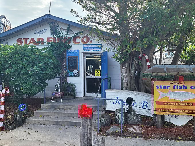 Star Fish Company's weathered exterior tells a story - where the best seafood often hides in the humblest packaging.