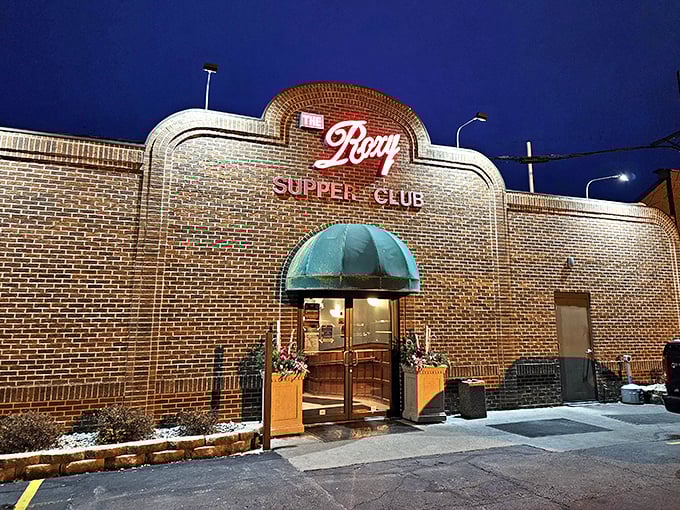 That classic brick facade whispers "come hungry, leave happy" – supper club perfection in architectural form.