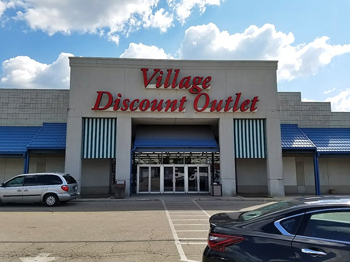 That classic red signage promises treasures inside - like a beacon for bargain hunters everywhere.