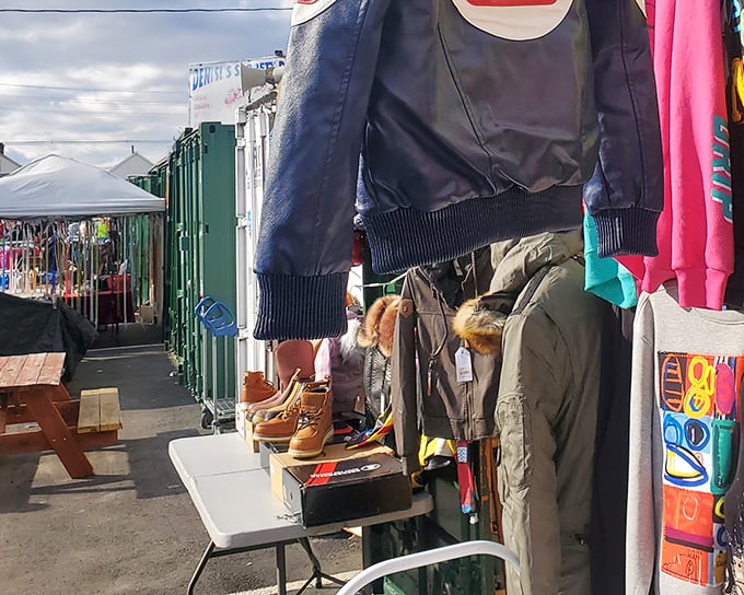 Fashion finds and bargain bins! Avenel's outdoor aisles offer everything from leather jackets to colorful clothing – retail therapy without the mall prices.
