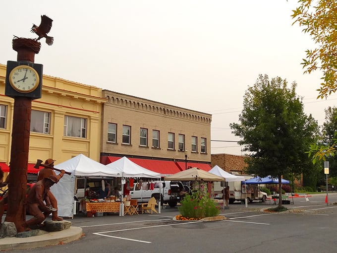 Saturday farmers market transforms downtown into a bustling community gathering that would make Andy Griffith proud.
