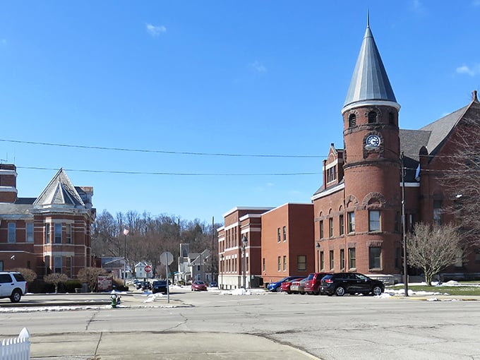Connersville's clock tower stands tall over a town where your dollar stretches further than your imagination. Small-town magic with big-time savings!