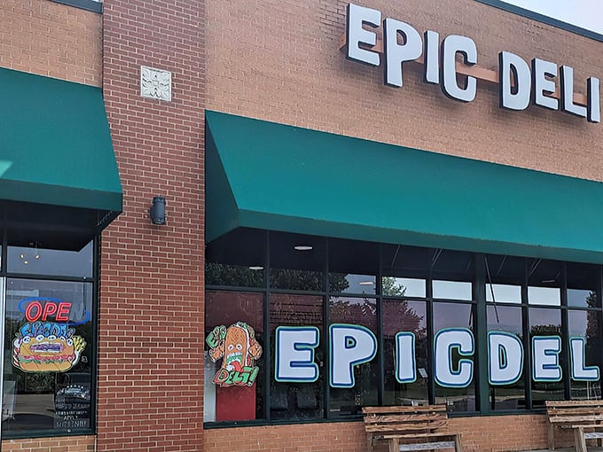 Epic Deli's storefront promises big flavors, and those cartoon characters suggest serious fun ahead.