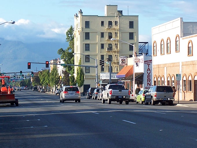 Main Street in Grants Pass offers the perfect small-town vibe with locally-owned shops and ample parking—a refreshing change from big city congestion.