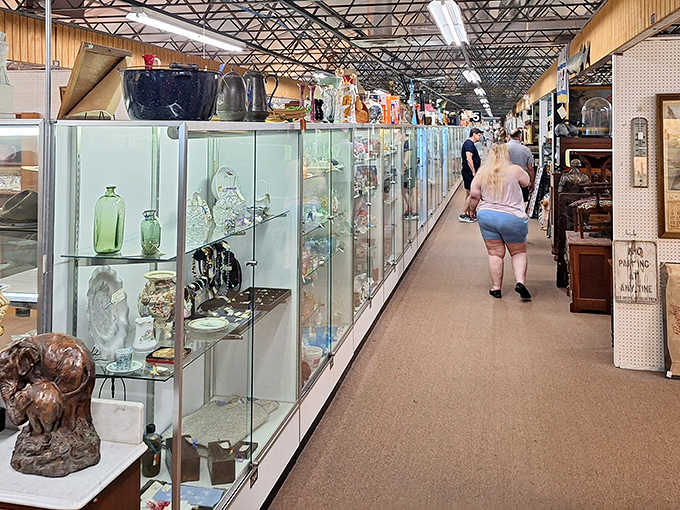 Inside, glass cases display delicate treasures that sparkle like jewels in a pirate's chest.