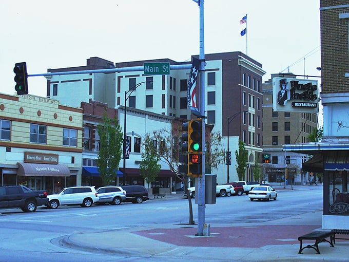 Main Street in Independence offers small-town charm with big-time savings – a shopper's paradise frozen in time.