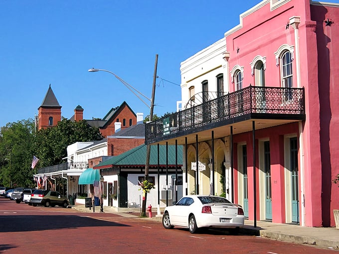 Victorian storefronts paint the town in candy colors, creating a streetscape sweeter than your grandmother's recipe box.