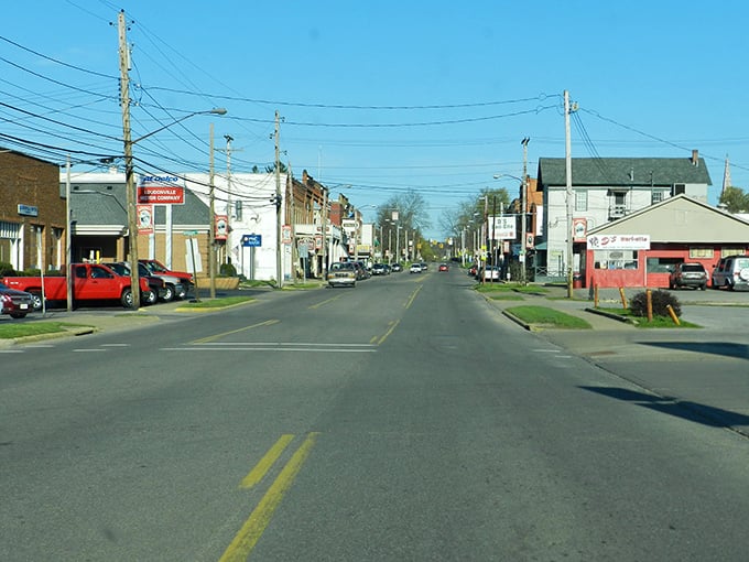 Main Street stretches into the distance, offering a glimpse of everyday life where neighbors still wave hello and nobody's in a hurry.