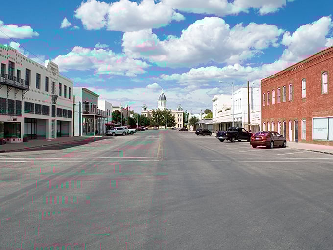 Downtown Marfa moves at desert pace - slow, steady, and absolutely perfect for finding your inner peace.