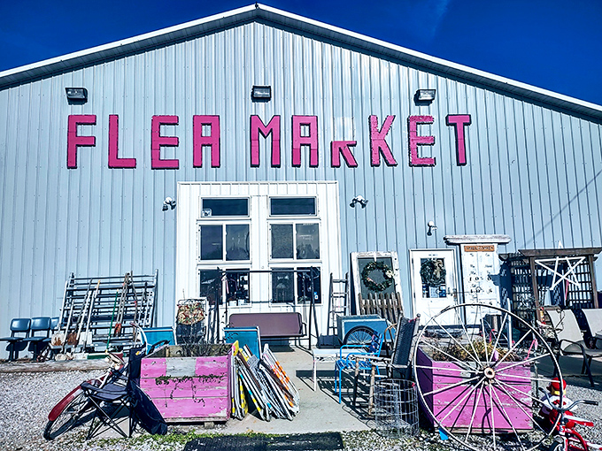 Sometimes the best adventures start with the most welcoming entrance - pink letters and blooming flowers included.