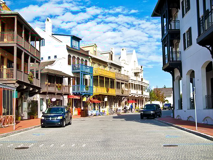 Cobblestone streets and pastel buildings—like someone took the best parts of Europe and added Florida sunshine.