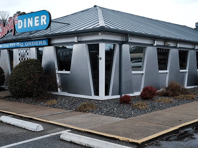 That iconic silver-and-blue exterior isn't just for show—it's a promise of diner magic waiting inside.