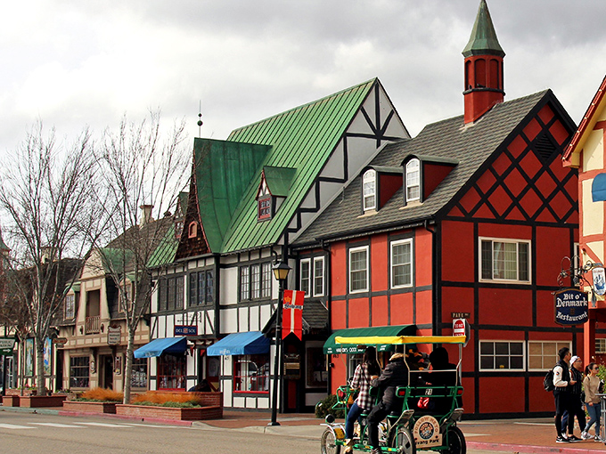 The colorful facades of Solvang create a perfect backdrop for pastry-hunting adventures. Denmark called—they're jealous.
