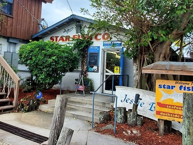 That blue door at Star Fish is like a portal to seafood nirvana – simple outside, extraordinary flavors within.