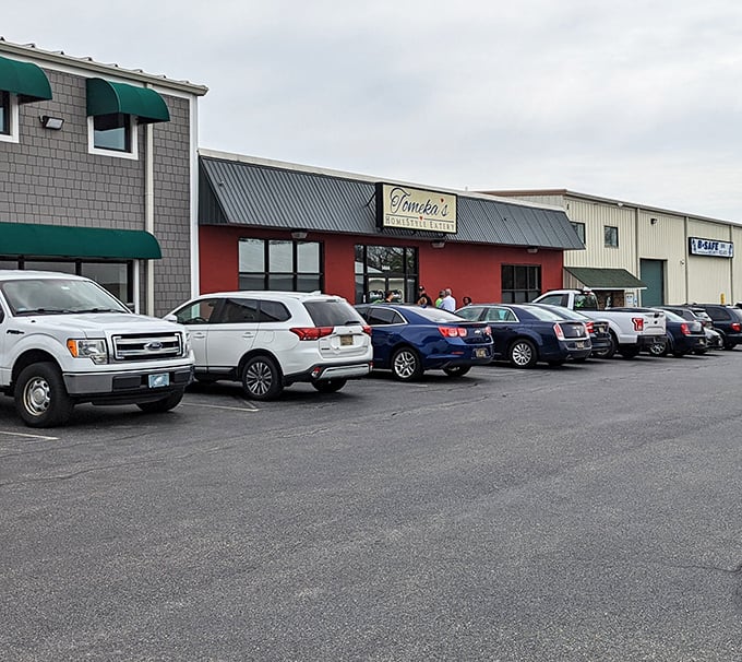 That packed parking lot tells the whole story - when locals line up like this, magic happens inside.