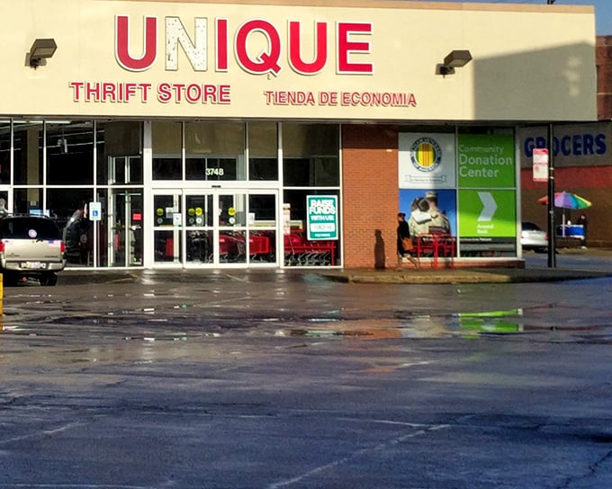 Rain or shine, Unique Thrift Store welcomes shoppers with its spacious storefront and endless clothing possibilities.