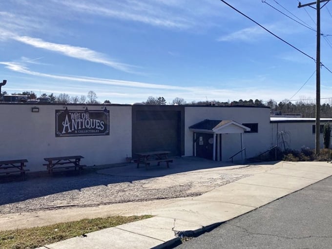 The unassuming exterior hides a world of vintage wonders waiting to be discovered inside.