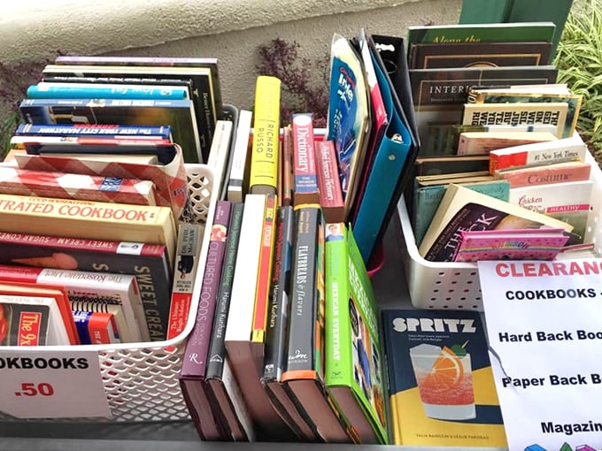 A bibliophile's dream come true! From vintage cookbooks to contemporary cocktail guides, all priced less than your morning coffee.