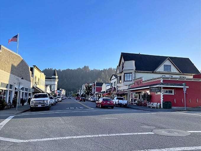 Ferndale's downtown at golden hour – when the light hits just right and you half-expect to see horse-drawn carriages instead of those pesky modern automobiles.