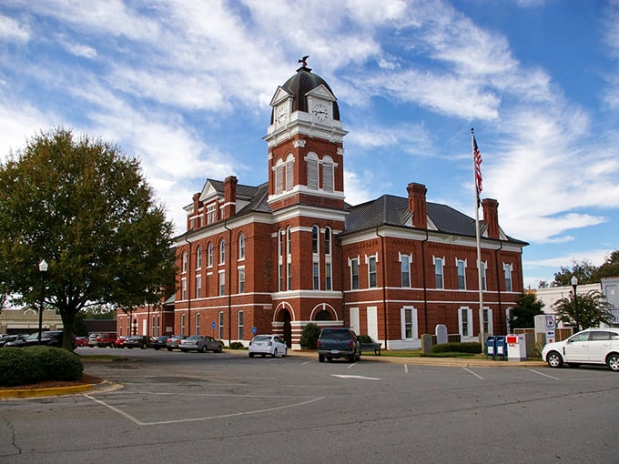 The Washington County Courthouse isn't just a building—it's the beating heart of Sandersville, its clock tower standing sentinel over generations of small-town stories.