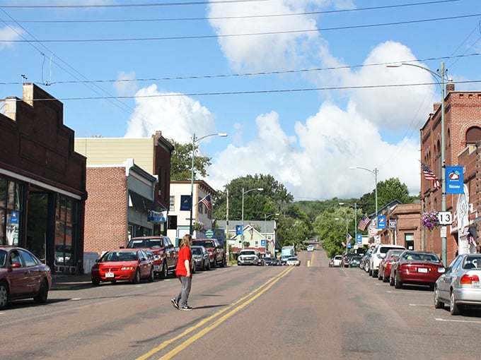 Historic brick buildings line Bayfield's downtown, where American flags flutter in the lake breeze and not a single chain store spoils the authentic charm.