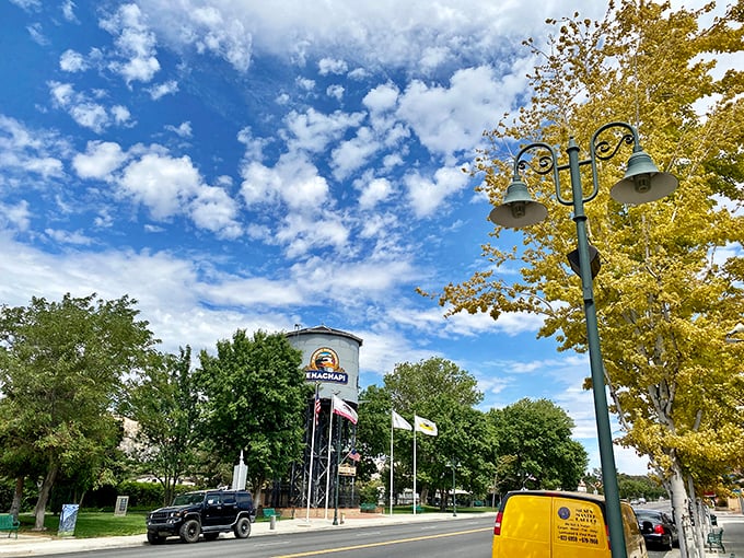 The iconic Tehachapi water tower stands sentinel over downtown, a landmark that says "yes, we're small-town charming, and proud of it."