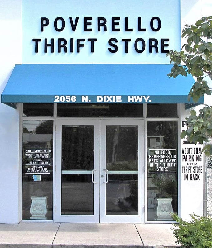 Those glass doors might as well be portals to bargain heaven. The sign politely reminds you: leave the snacks and pets at home—you'll need both hands free anyway.