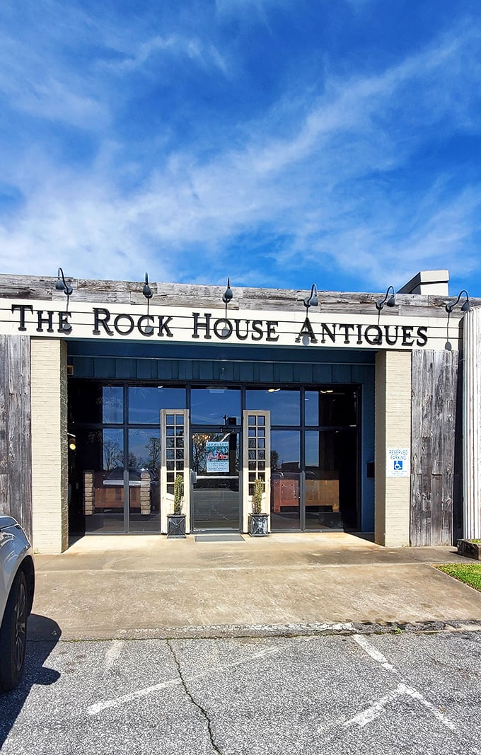 Blue skies above the entrance create the perfect backdrop for what locals know is Greenville's gateway to yesteryear.