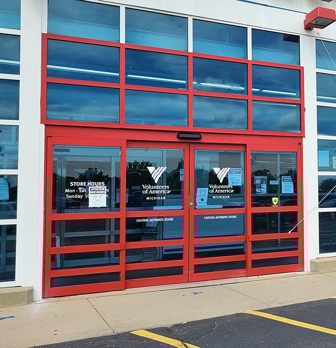Those iconic red-framed doors aren't just entrances—they're portals to a parallel universe where yesterday's castoffs become tomorrow's conversation pieces.