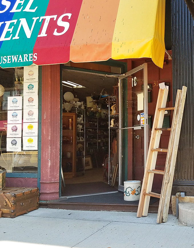 Step through these doors and kiss your afternoon goodbye – this treasure-filled entrance is the portal to Wisconsin's most delightful rabbit hole of vintage finds. 