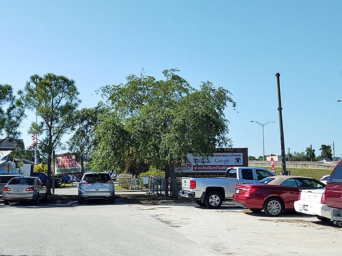 The entrance beckons with promise under Florida's impossibly blue skies, where treasure hunters gather before embarking on their bargain safari.