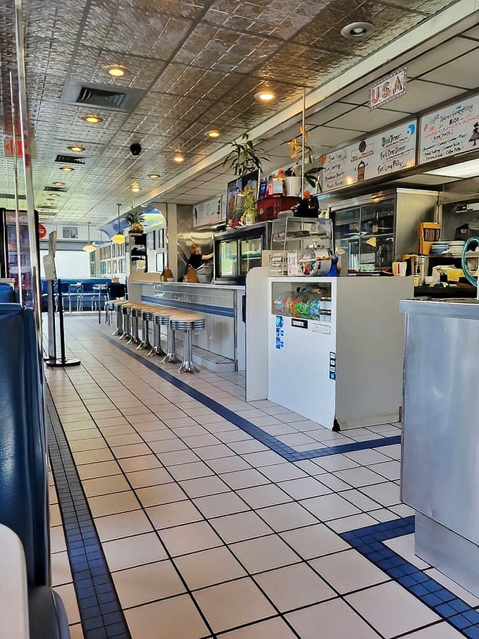 Step inside and time travel back to the golden age of diners, where chrome stools await and breakfast is always just minutes away.