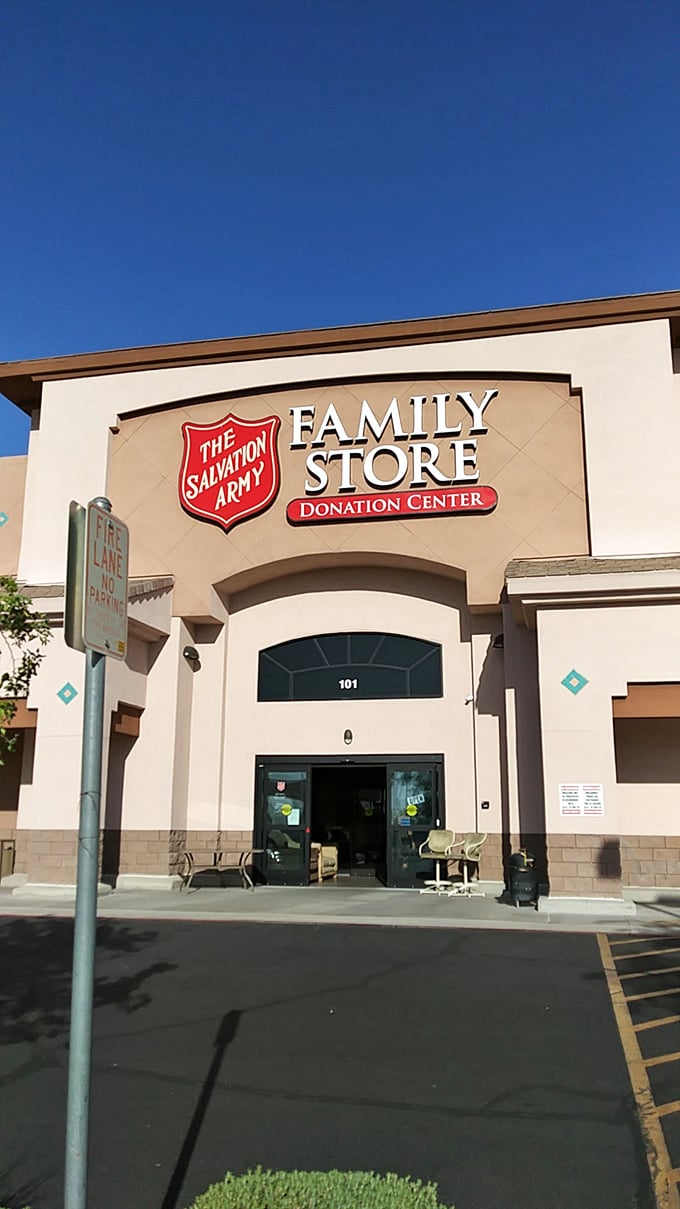 A shopper's paradise awaits beyond these doors, where one person's castoffs become another's "I can't believe I found this!" moment.