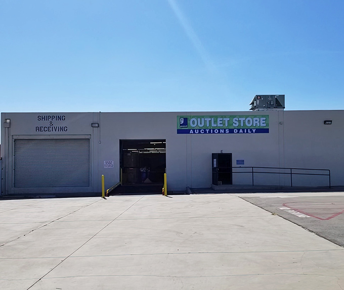 The shipping entrance – where yesterday's castoffs begin their journey to becoming tomorrow's treasures.