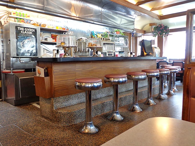 Classic counter seating where breakfast dreams come true. Those chrome stools have witnessed countless coffee refills and life stories exchanged over eggs.