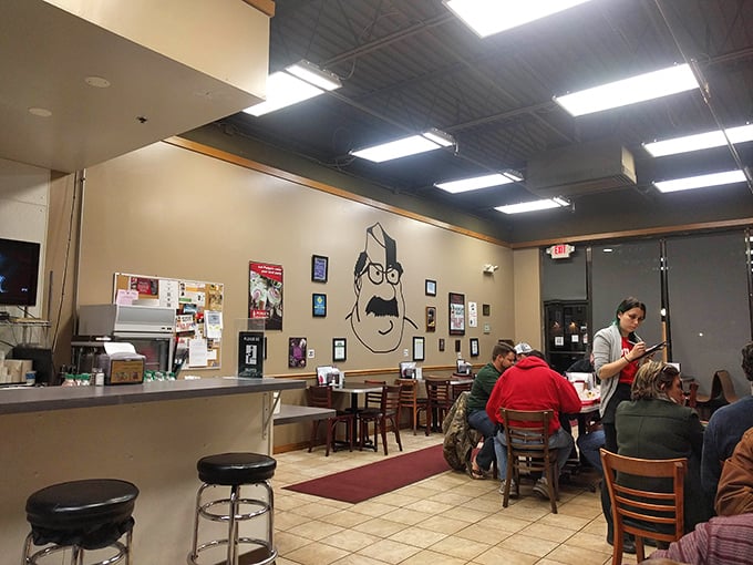 Inside, the cartoon chef mascot watches over diners with that knowing smile that says, "Yes, what you're about to eat is that good."