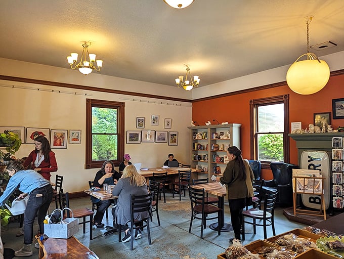 Inside, terracotta walls and vintage chandeliers create the living room you wish you had—one that serves incredible baked goods and encourages lingering conversations.