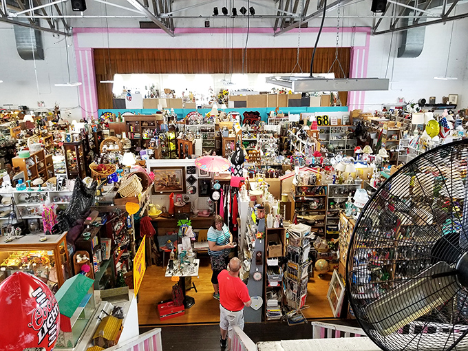 Step inside and prepare for sensory overload – this isn't your average antique store, it's a three-dimensional time capsule of American culture.