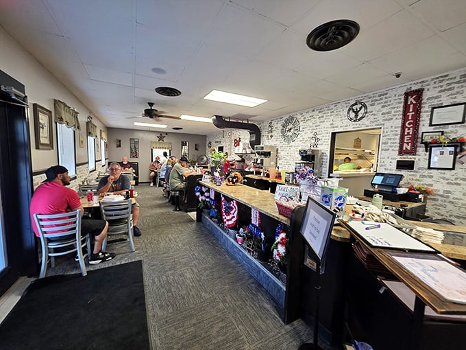 Inside, the classic diner vibe hits all the right notes—counter seating for solo diners, cozy booths for regulars, and that unmistakable aroma of breakfast perfection.