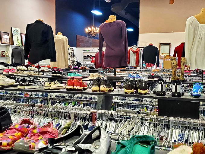 Fashion heaven awaits! Racks organized with military precision make finding your next statement piece less treasure hunt, more shopping spree.