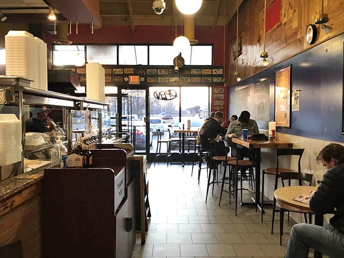Where barbecue dreams come true—simple tables, wooden accents, and the promise of meat that's been pampered longer than most spa treatments.