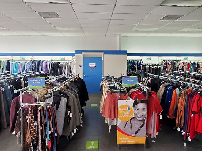 From the outside, you'd never guess the vastness within. This Figueroa Street Goodwill is like the TARDIS of thrift stores—much bigger on the inside.