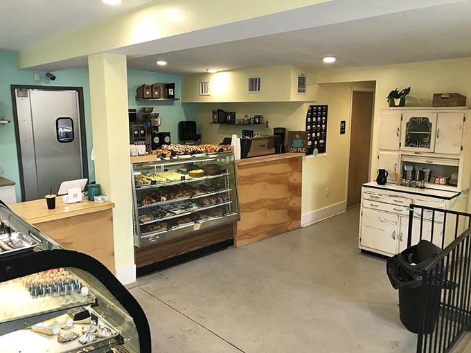 The bakery's interior reveals a cozy, no-frills space where display cases take center stage—because when the pastries look this good, who needs fancy decor?