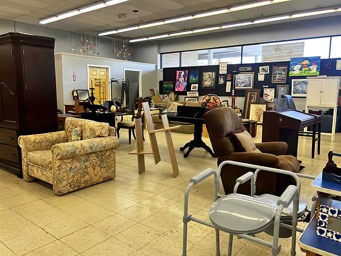 Furniture finds that tell stories of dinners past and conversations to come. That floral armchair has probably heard more family secrets than a holiday gathering.
