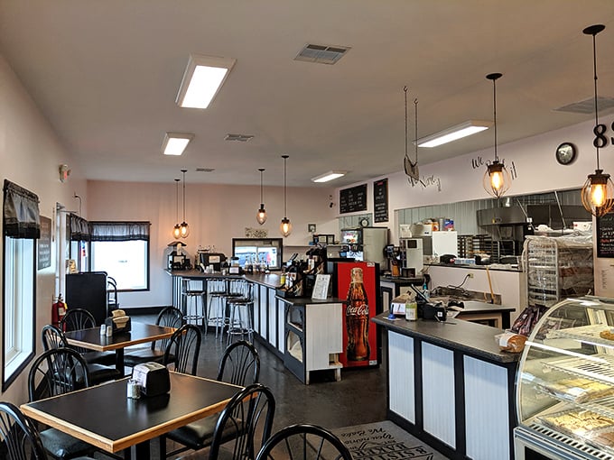 Inside, the cozy café offers the perfect blend of small-town charm and serious culinary credentials. Those pendant lights aren't just illuminating tables—they're spotlighting food worth celebrating.