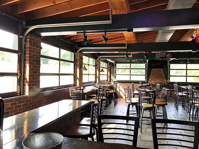 Industrial-chic meets roadhouse comfort in this airy dining space. Those wooden beams have witnessed countless first dates, family celebrations, and "I can't believe I ate the whole thing" moments.