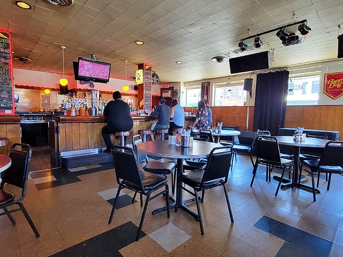 Classic checkerboard floors, no-nonsense tables, and a bar that's seen decades of Cleveland stories – this is where hot dog dreams come true.