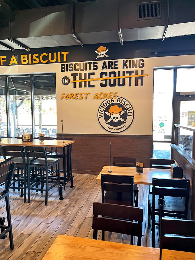 Modern meets Southern comfort in a space designed for serious eating and casual conversation.