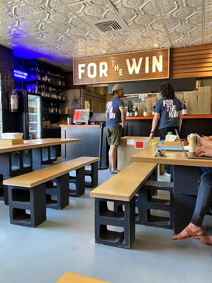 Concrete block seating and ornate tin ceilings create that perfect "I've discovered something special" vibe that makes you feel like an insider.