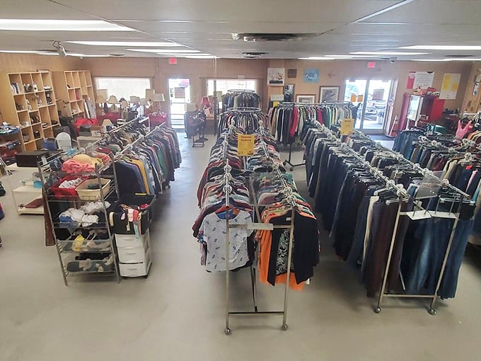 Rows upon rows of possibility – where your next favorite outfit is hiding somewhere between "practical" and "conversation starter."